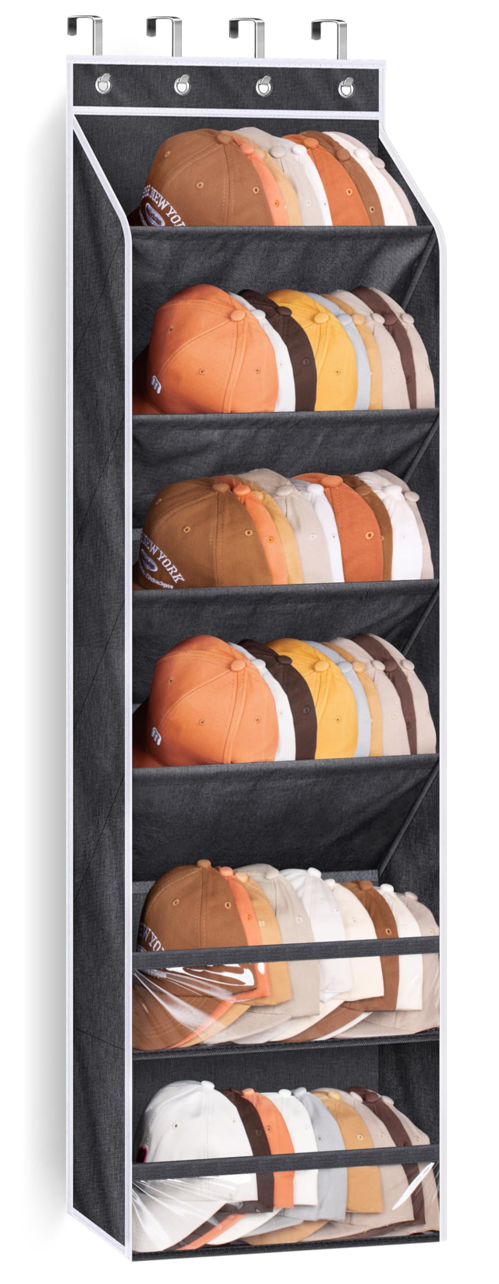 Amazon.com: KEETDY Deep Pockets Over The Door Hat Racks for Baseball ...