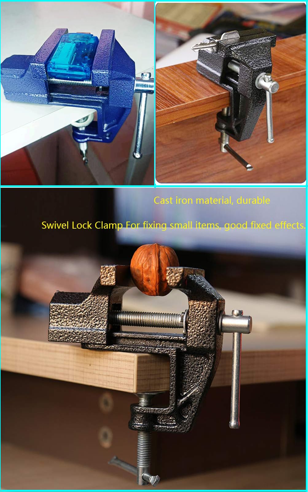 Snapklik.com : Mini Table Clamp, 2.0" Blue, Small Bench Vice, Upgraded ...