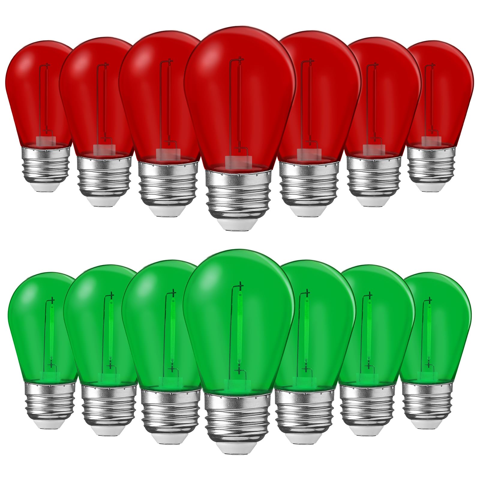 PJPSAA 48 Pcs Christmas Colored LED String Light Bulbs Plastic ...