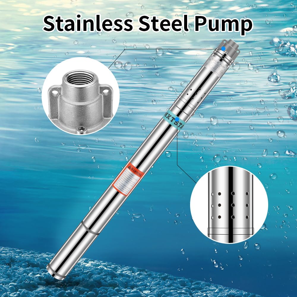 MXTSTA 1/2HP Screw Pump 220V/ 60Hz MAX Flow 264.2GPH MAX Height 164FT ...