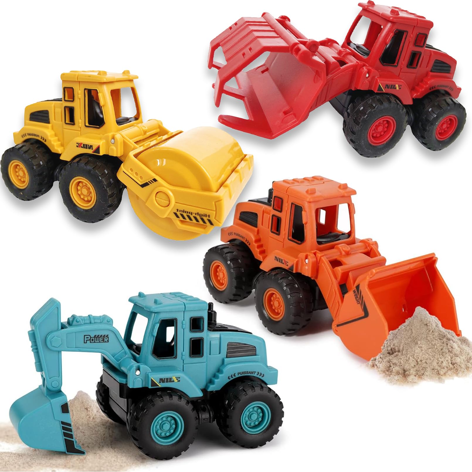 Amazon.com: exinddea 4PCS Construction Toys,Friction Powered ...