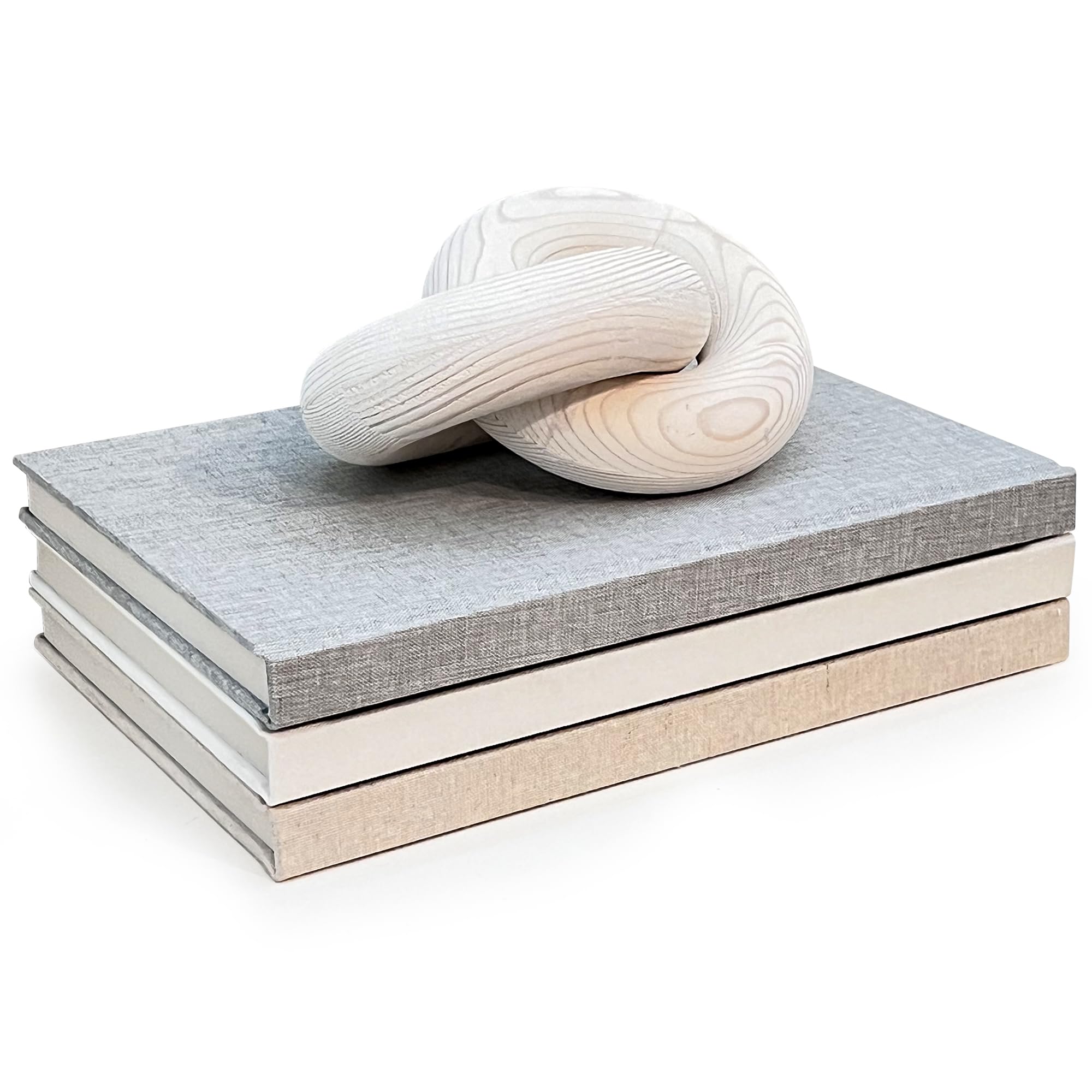 Decorative Book Set with a Wood Chain/Knot Accessory | Linen Book Set ...