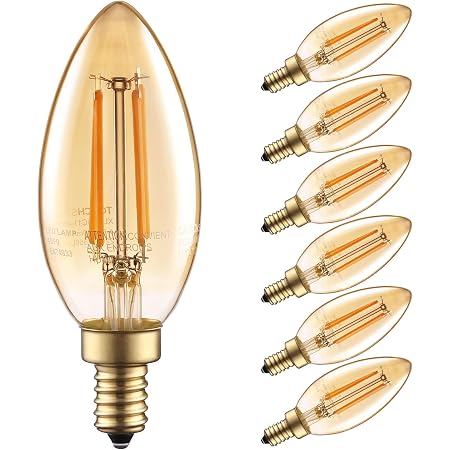 LiteHistory Dimmable 4W 2200K Amber CA10 led Bulb E12 Candelabra led ...