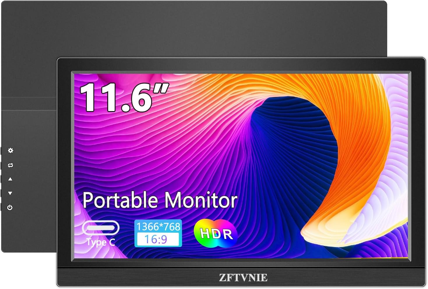 ZFTVNIE 11.6" Portable Monitor 1366*768P HD External Monitor Portable ...