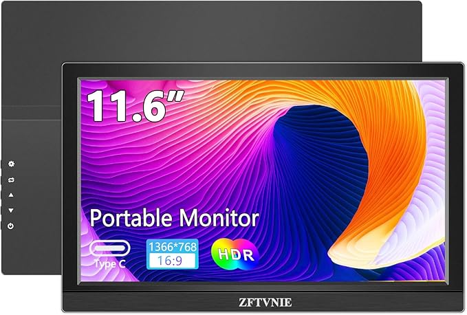 ZFTVNIE 11.6" Portable Monitor 1366*768P HD External Monitor Portable ...