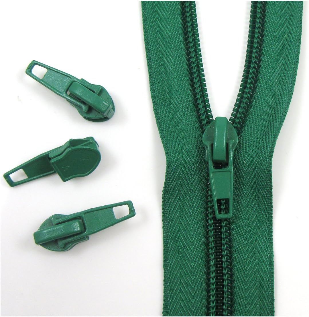 Beads4Crafts 10 METRES + 20 Sliders No.5 Continuous Zip with AUTO Lock ...