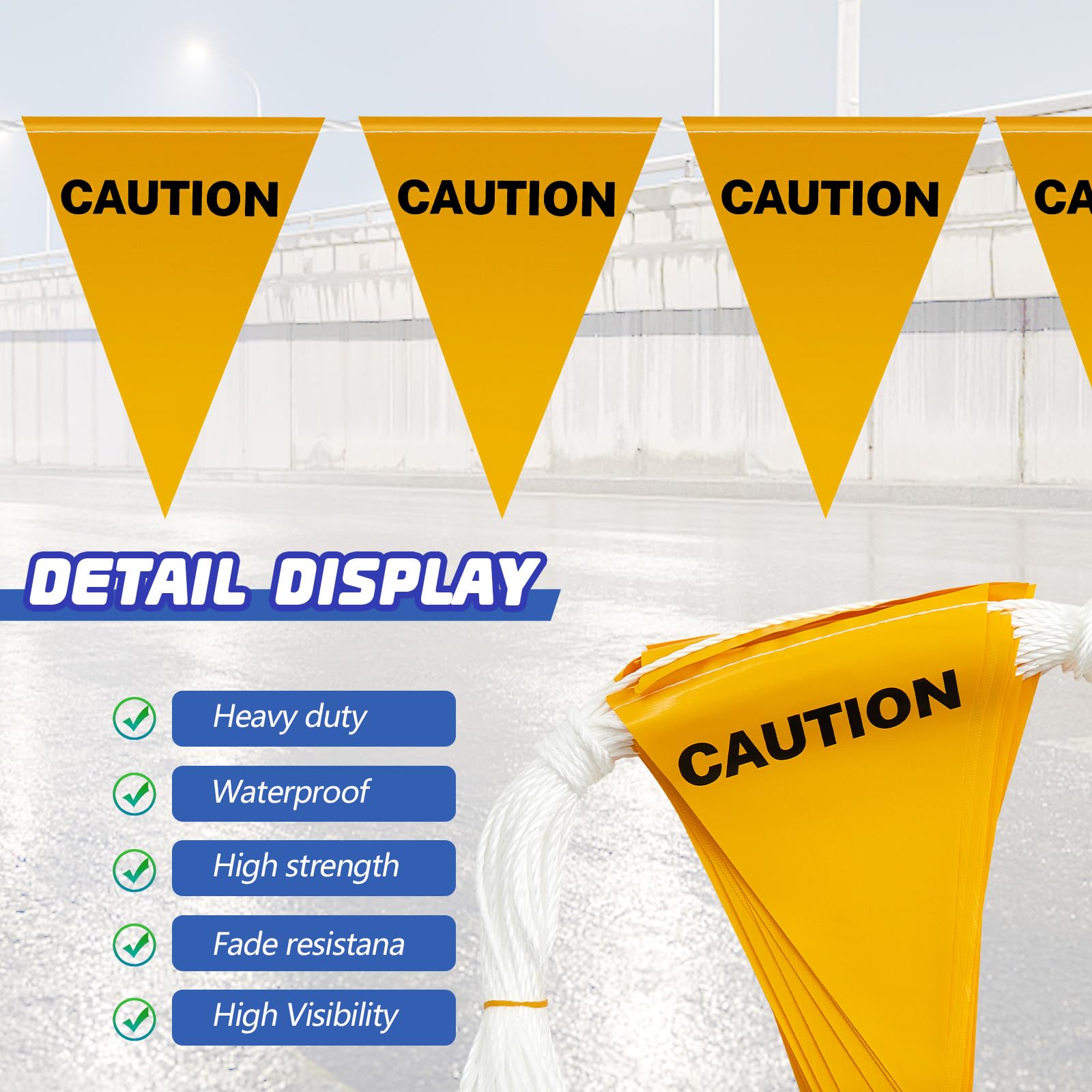 Snapklik.com : Preboun Perimeter Marking Flags 102 Ft/ 45 Pcs Caution ...