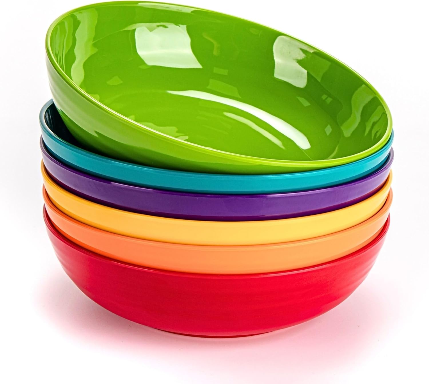 Amazon.com: MIYOPESI 8-Inch Melamine Salad & Pasta Bowls - Set of 6 ...