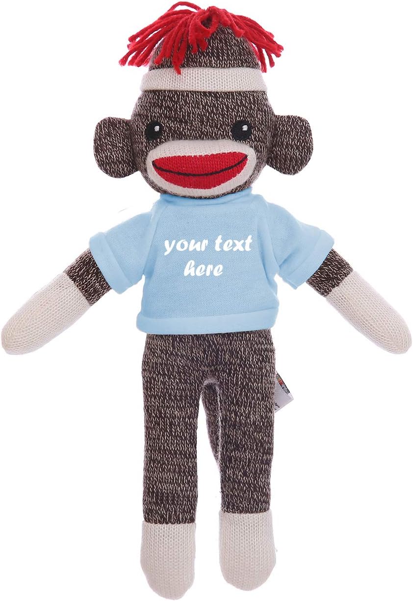 Amazon.com: Plushland Cute Brown Sock Monkey 8 Inch, Stuffed Animal ...