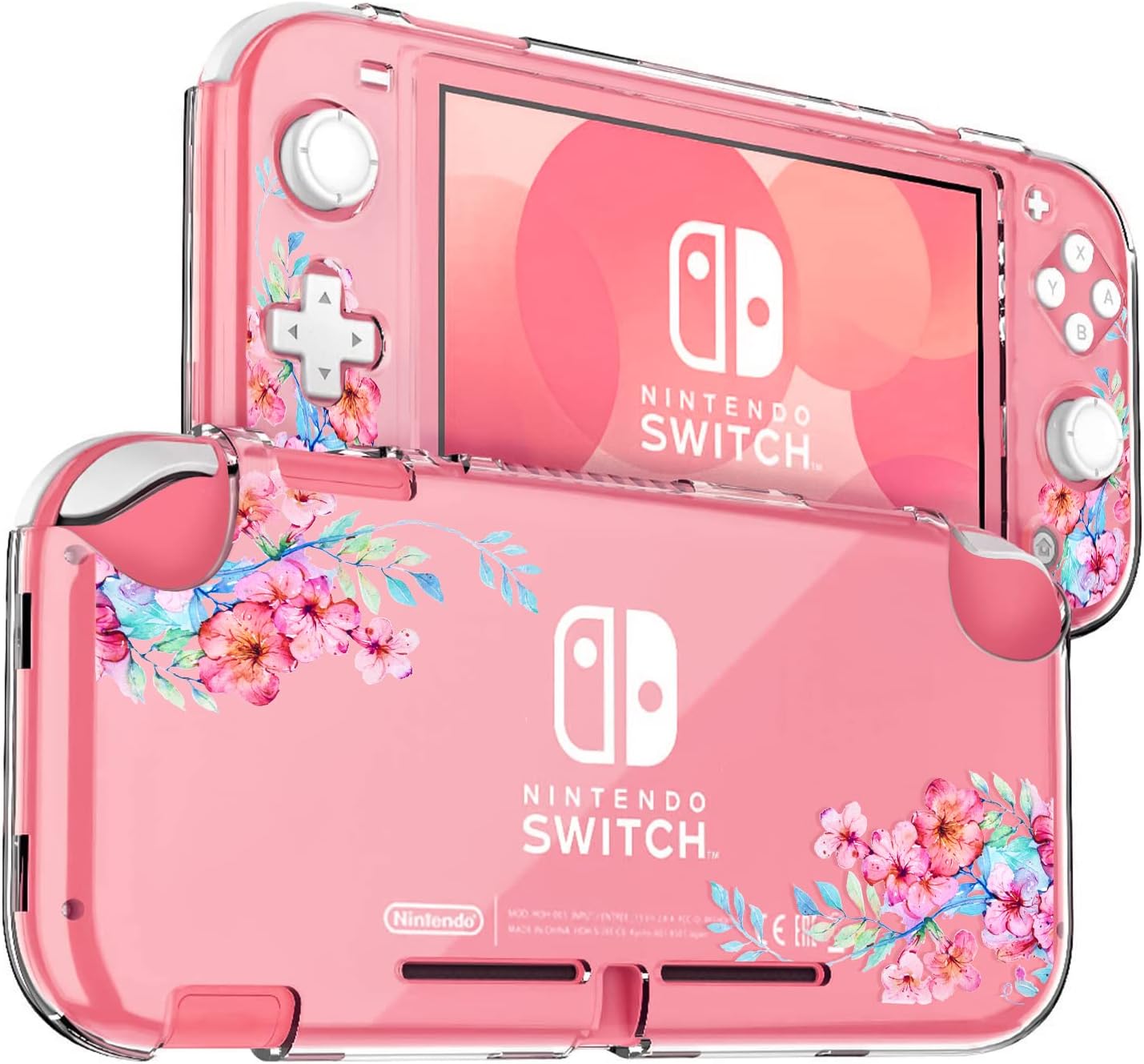 Amazon.com: DLseego Peach Blossom Pink Flower Floral Clear Switch Lite ...