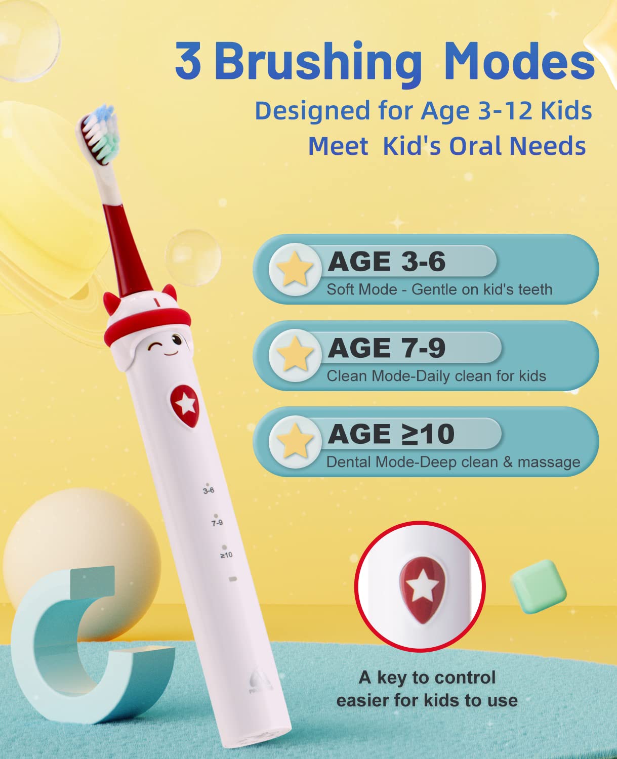 Snapklik.com : JTF Kids Electric Toothbrush-for Ages 3-12, Rechargeable ...