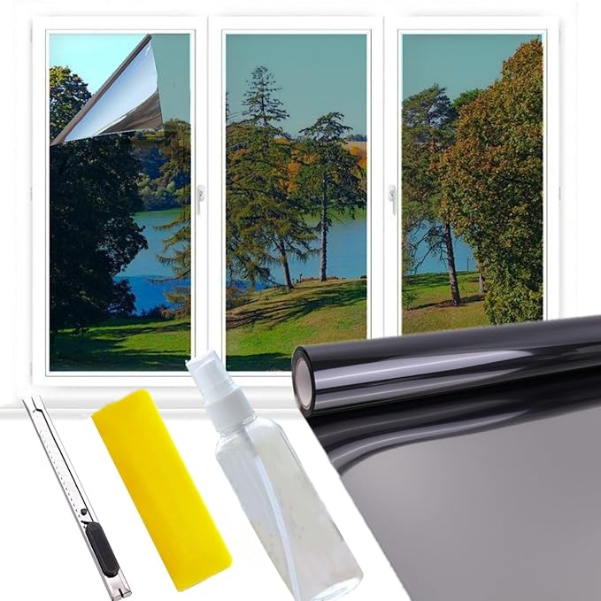 HKC Self-Adhesive Sun Protection Film Window 44.5 x 400 cm Mirror Film ...