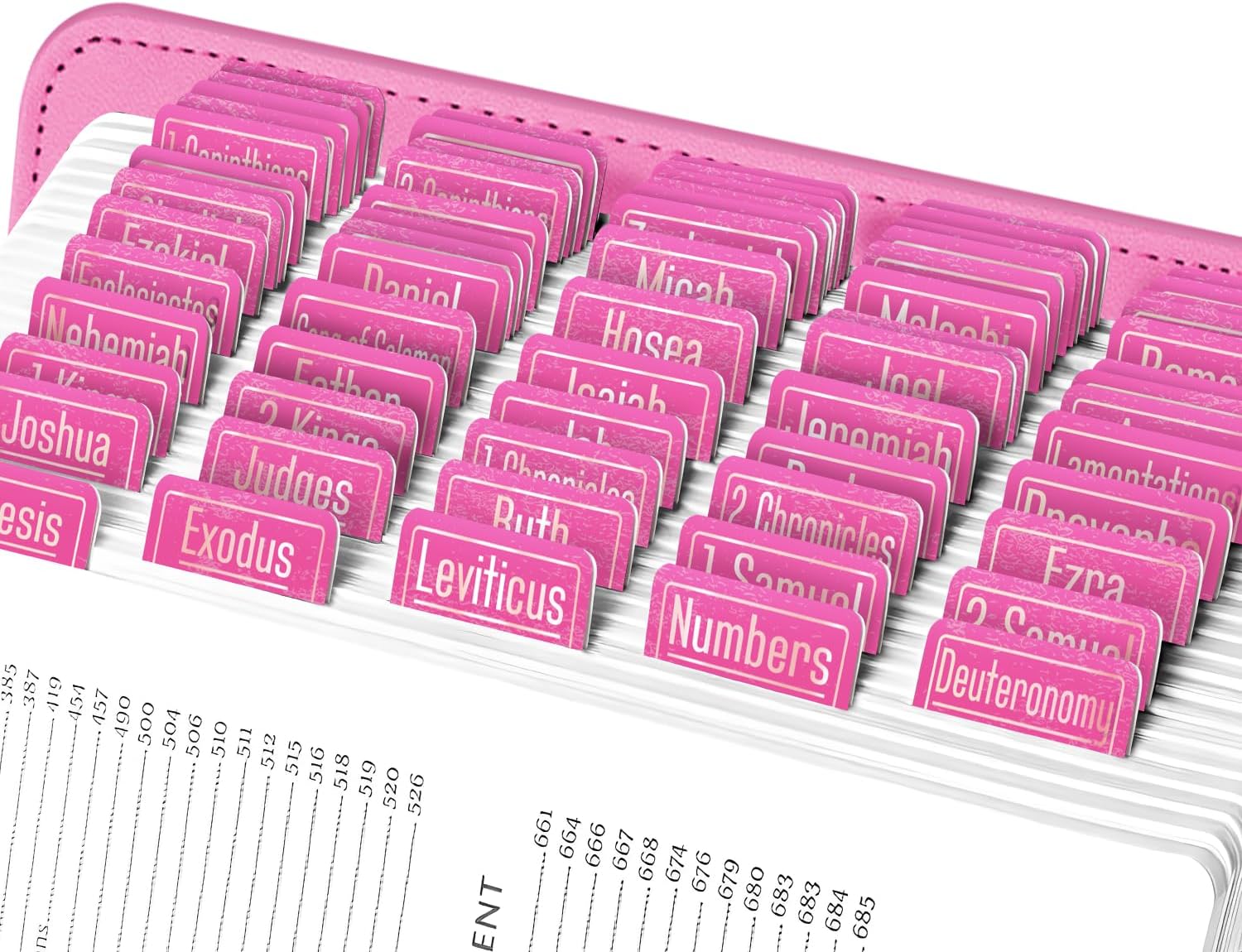 Amazon.com : EssexWares - Pink with Rose Gold Color Border Bible Tabs ...