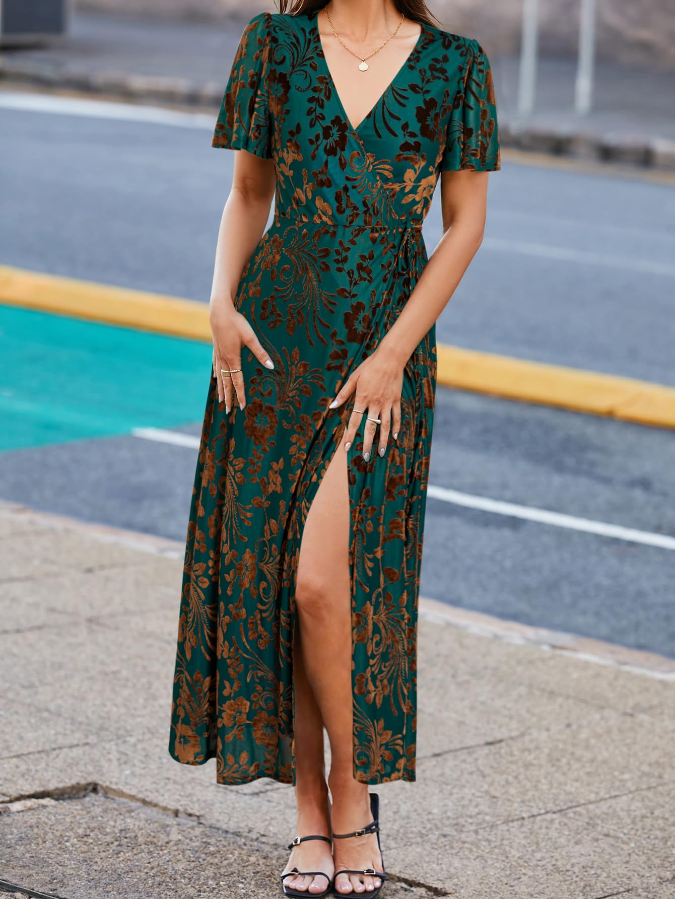 Snapklik.com : Womens Velvet Fall Semi Formal Dress Bridesmaid Wrap ...