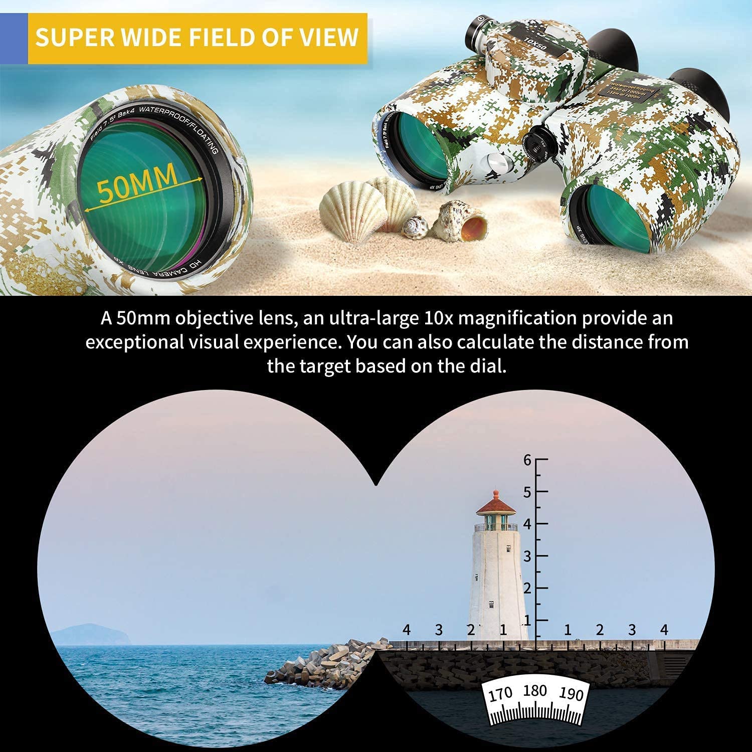 Military Binoculars With Inbuilt Target Meter