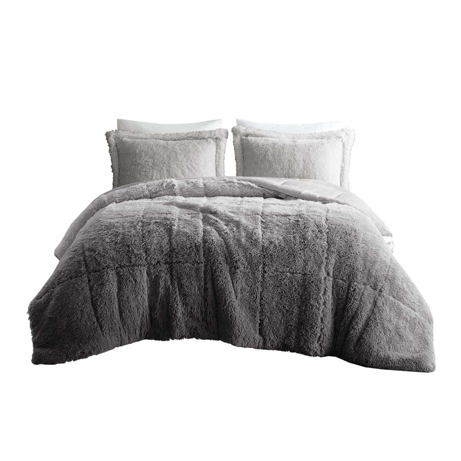 Amazon.com: Intelligent Design Brielle, Long Shaggy Faux Fur Comforter ...
