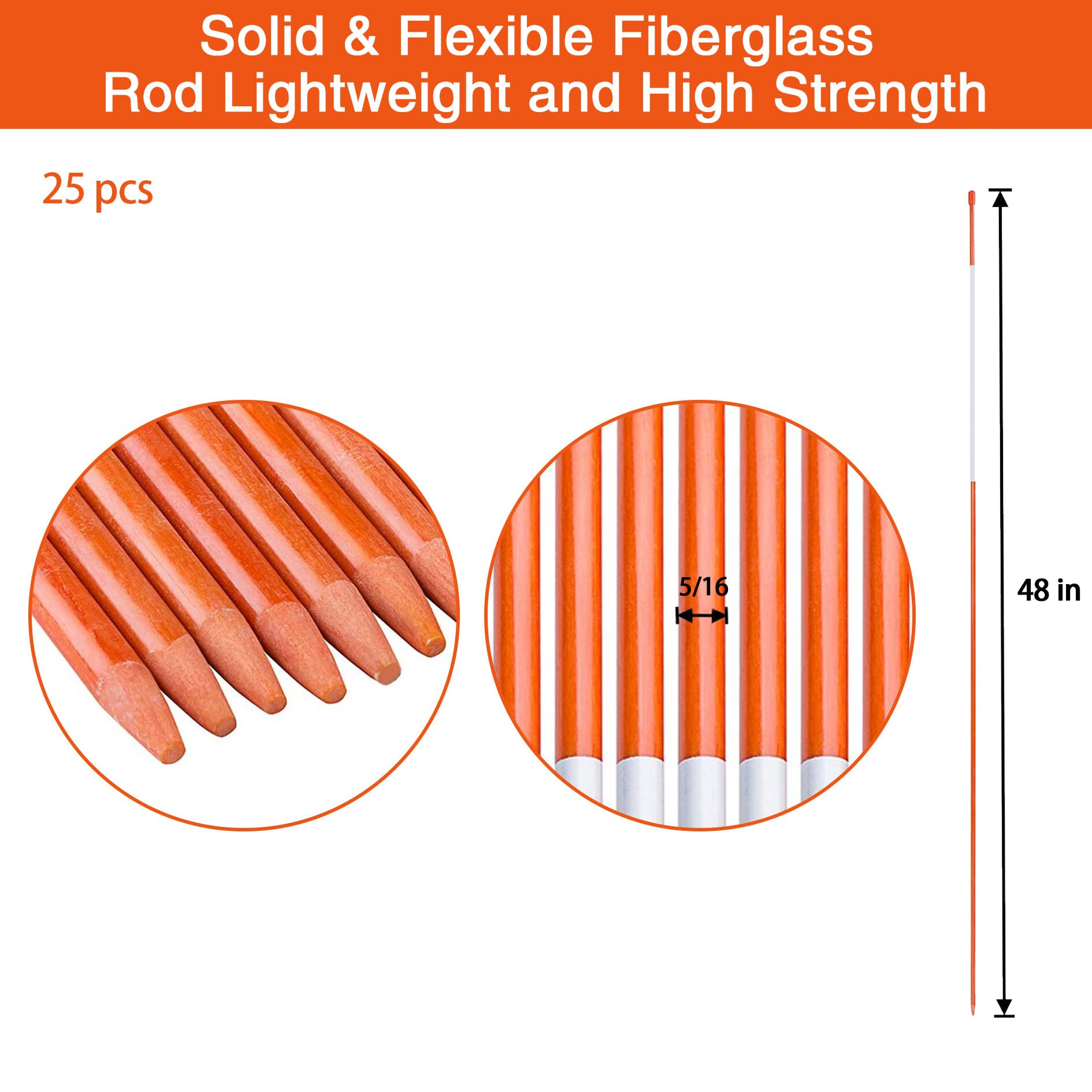 Snapklik.com : Elfinrm 48in Fiberglass Reflective Driveway Markers ...