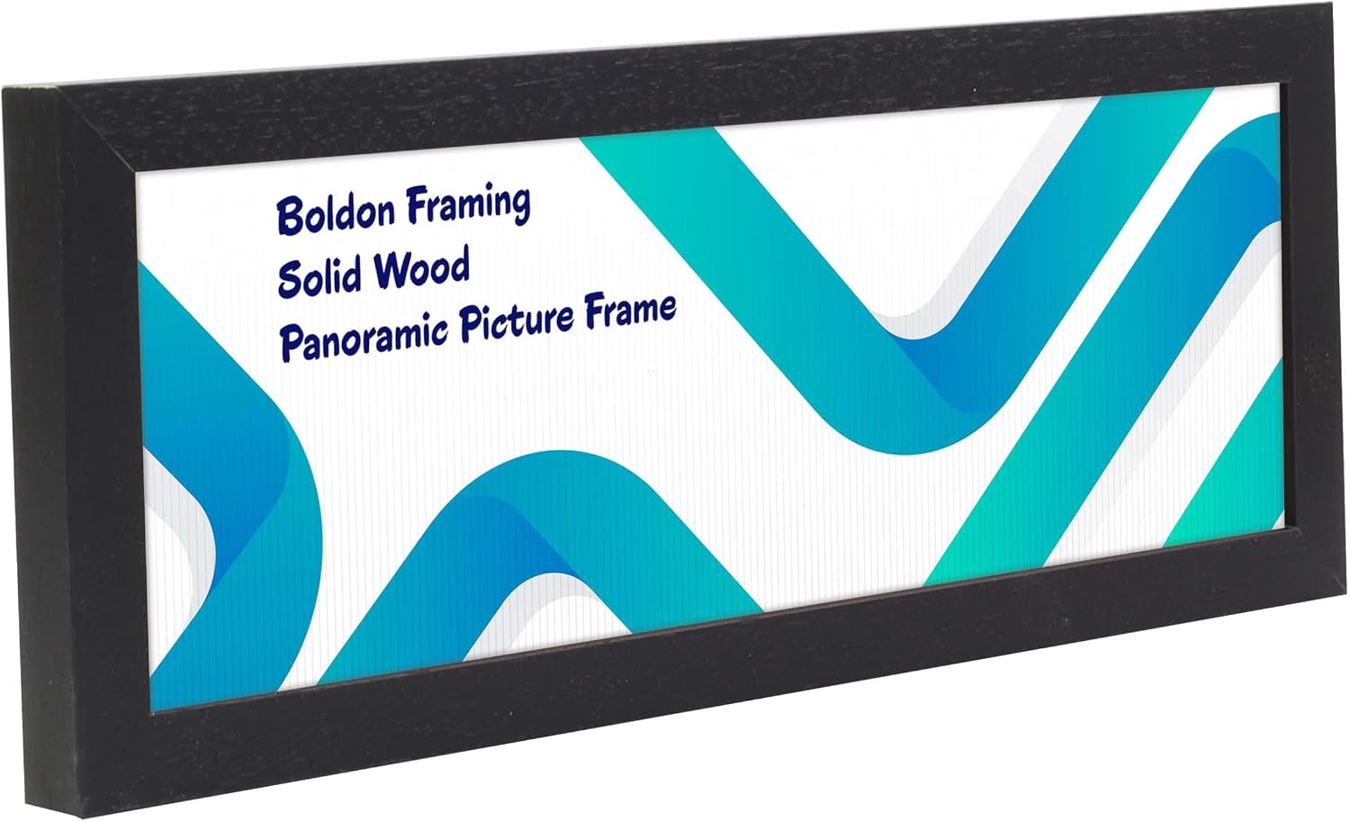 Boldon Framing - Black 15x5 Solid Wood Thin Panoramic Sizes Picture ...