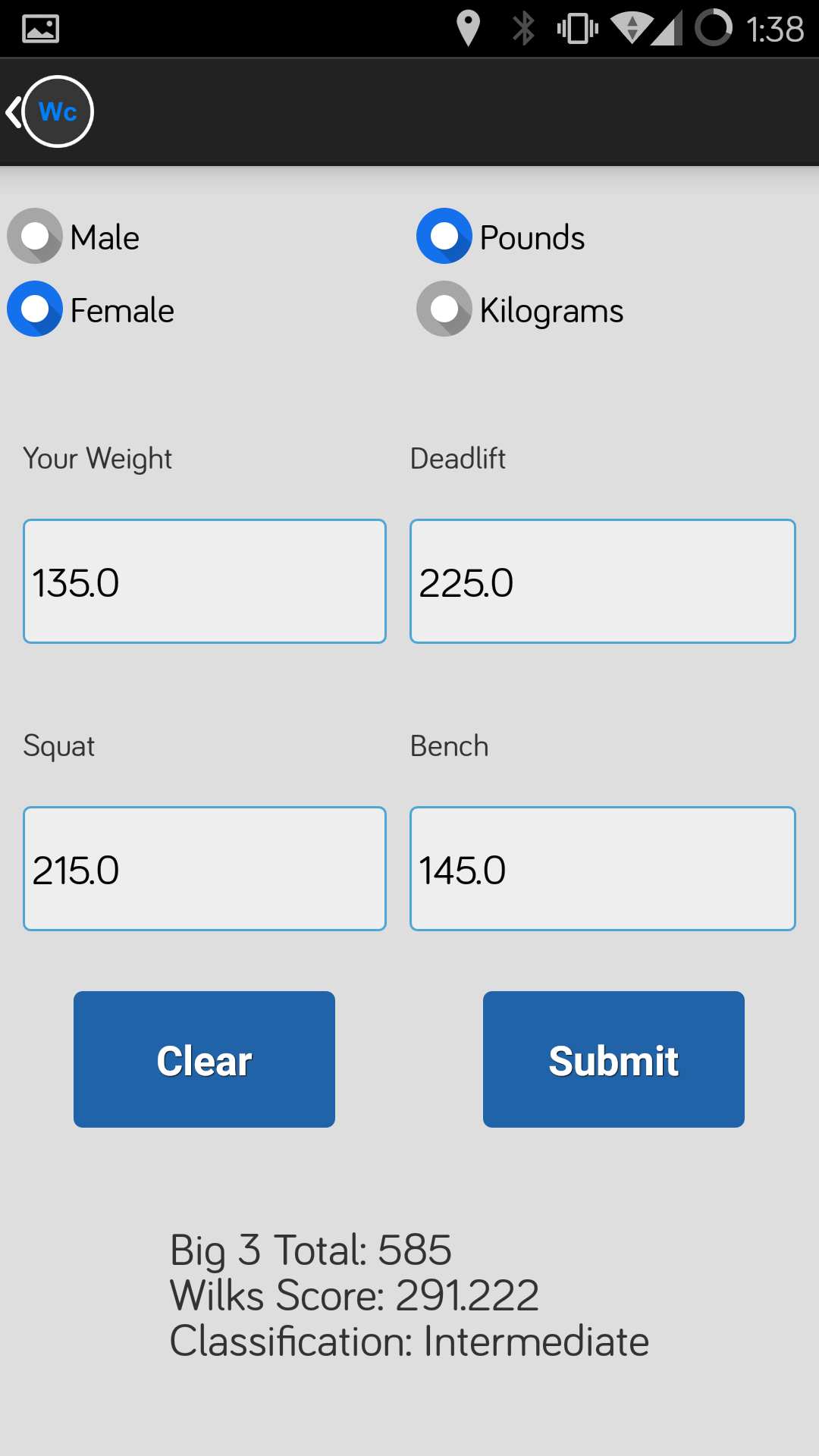 Wilks Calculator - App on the Amazon Appstore