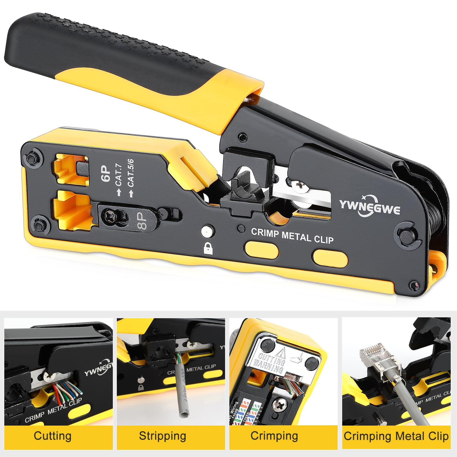 Snapklik.com : RJ45 Crimp Tool Kit Pass Through Ethernet Crimper Kit ...