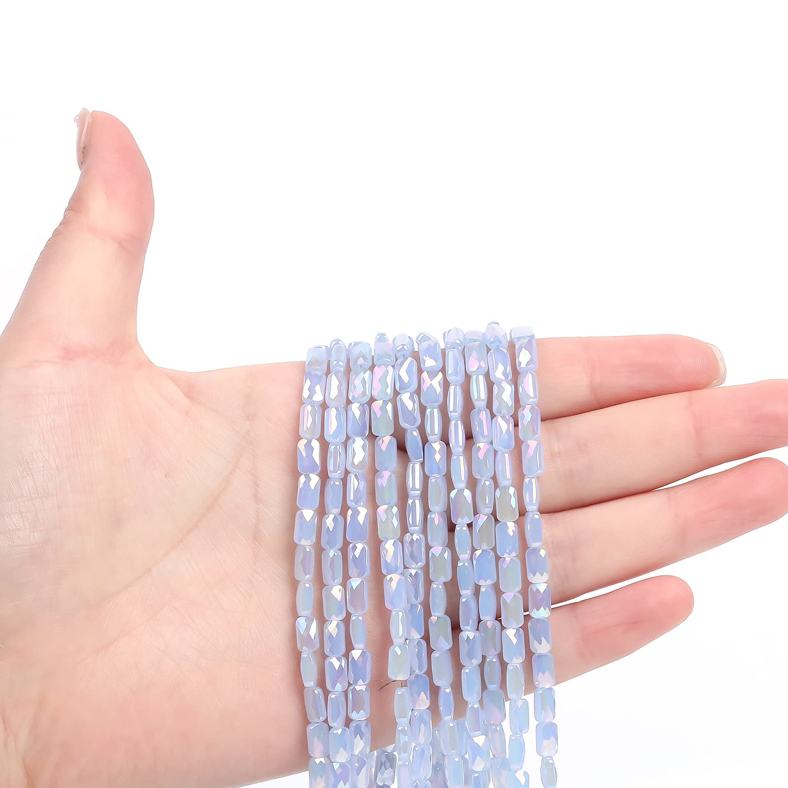 Amazon.com: Porcelain Sky Blue Rectangle Glass Beads for Jewelry Making ...