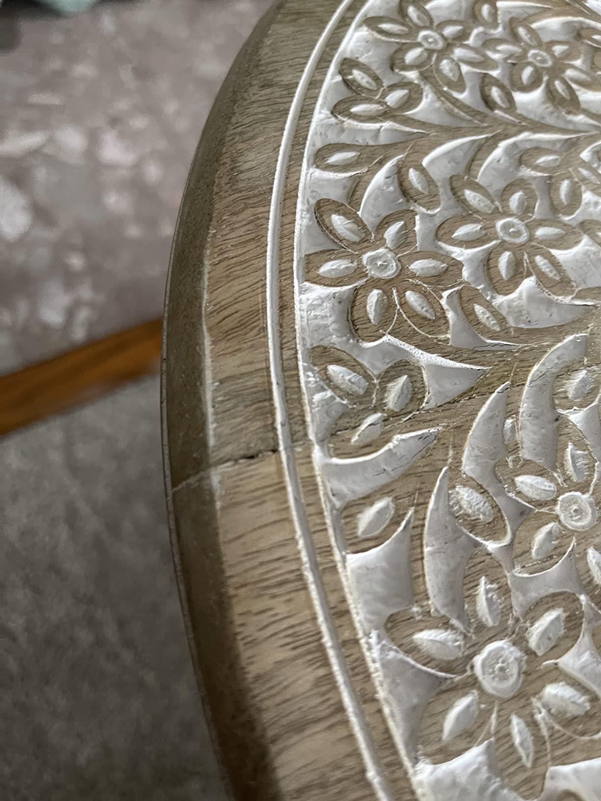 $13/mo - Finance Solid Wood Hand Carved Accent Table, Side Table ...