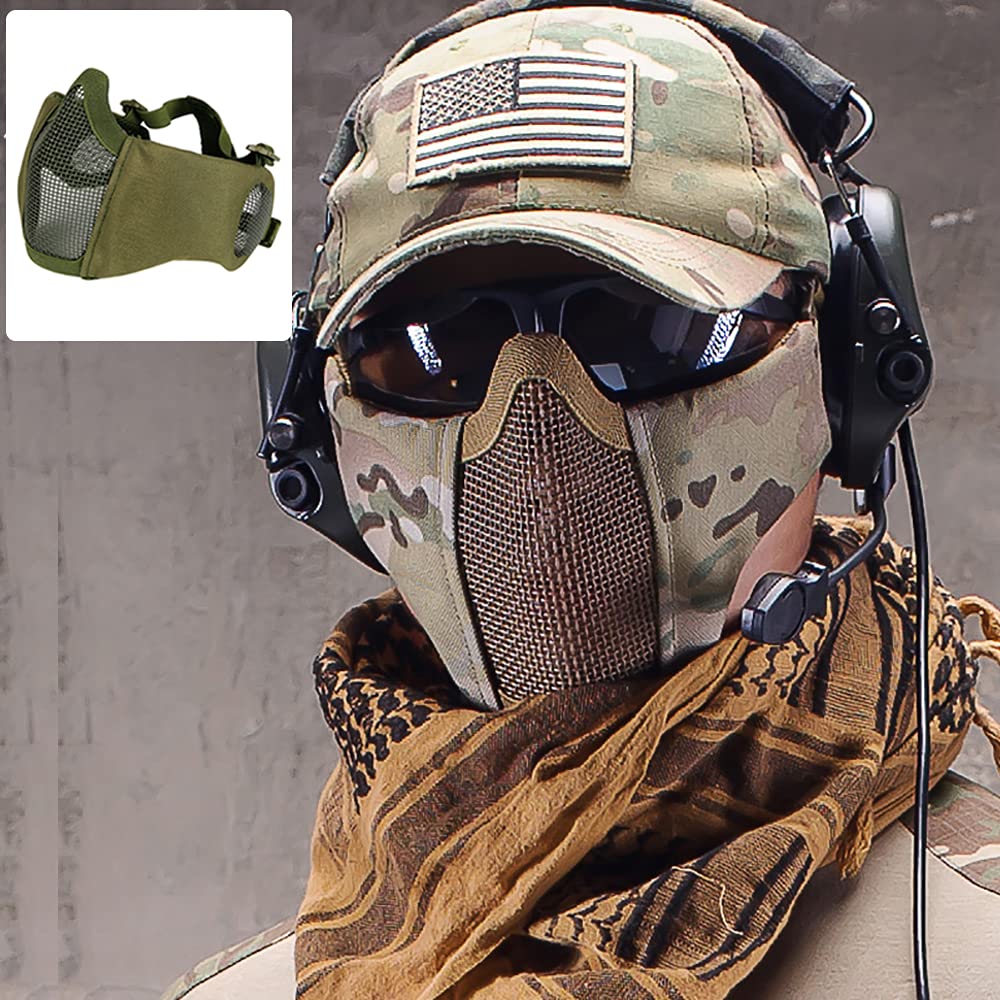 Snapklik.com : AOUTACC Airsoft Mesh Mask, Half Face Mesh Masks