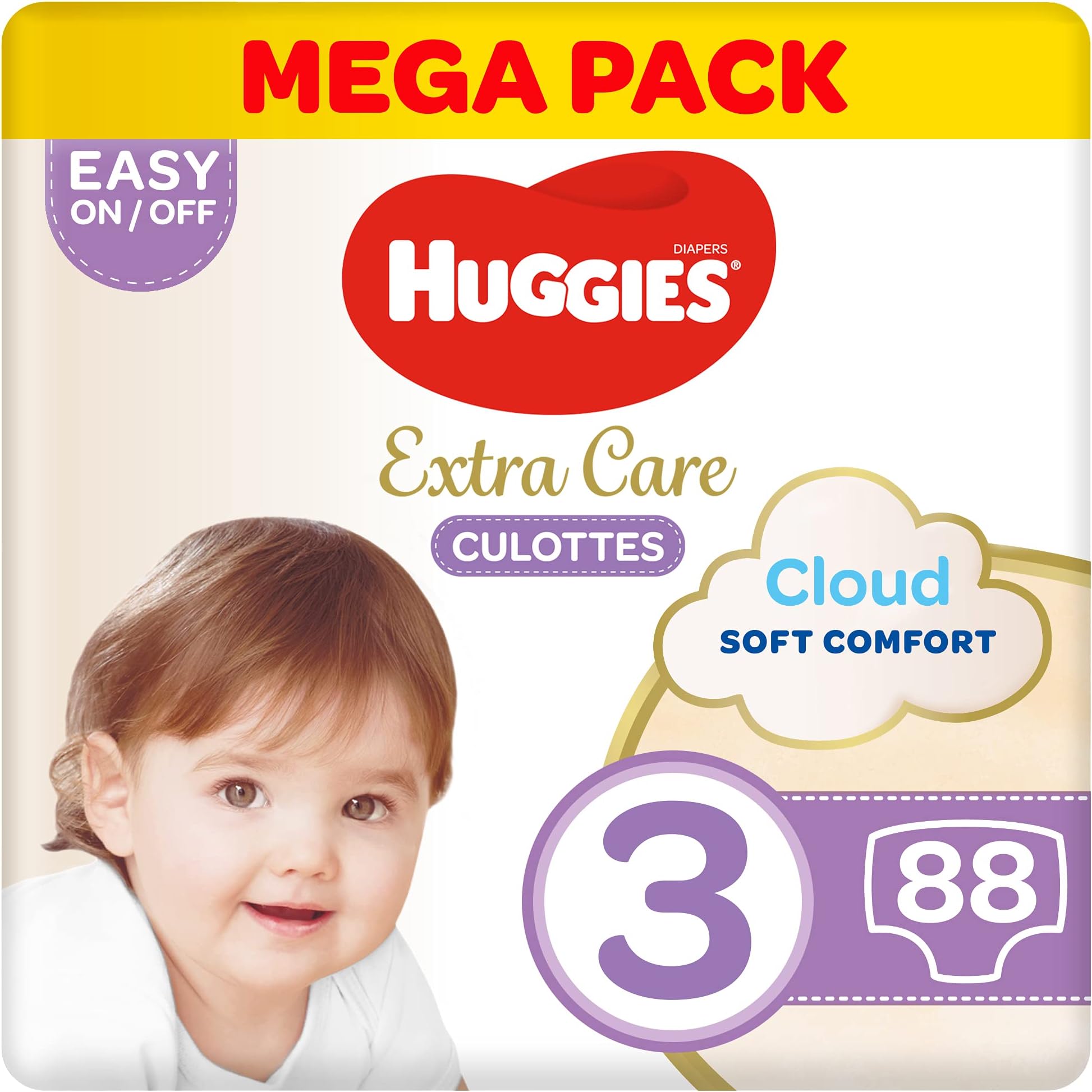 Huggies, Extra Care Culottes, Size 3, 6-11 kg, Mega Pack, 88 Diaper ...
