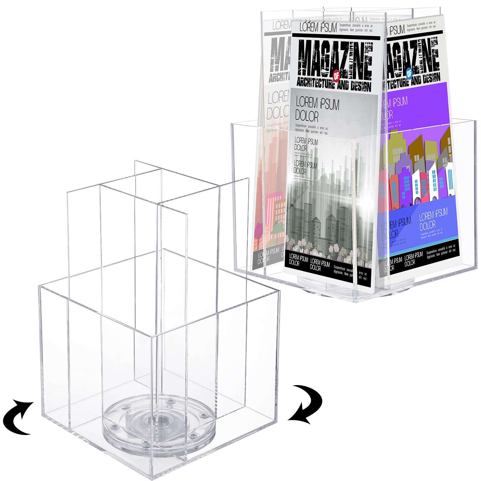 Amazon.com : Suzile 2 Pcs Clear Acrylic Brochure Holder for 4 inch ...