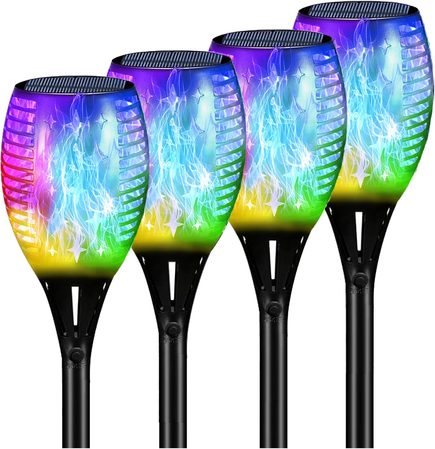 YoungPower Multi Color Halloween RGB Christmas Outdoor Solar Torch ...