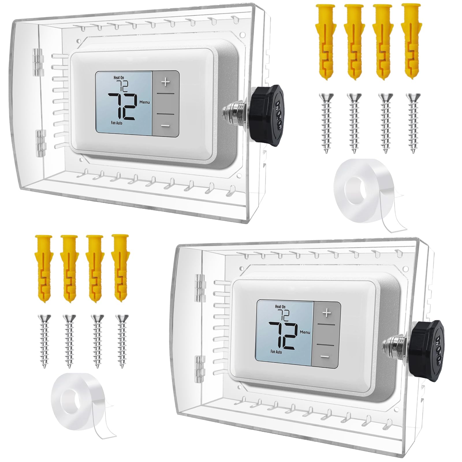 Large Thermostat Lock Box with Combination Lock, Clear Thermostat Cover ...