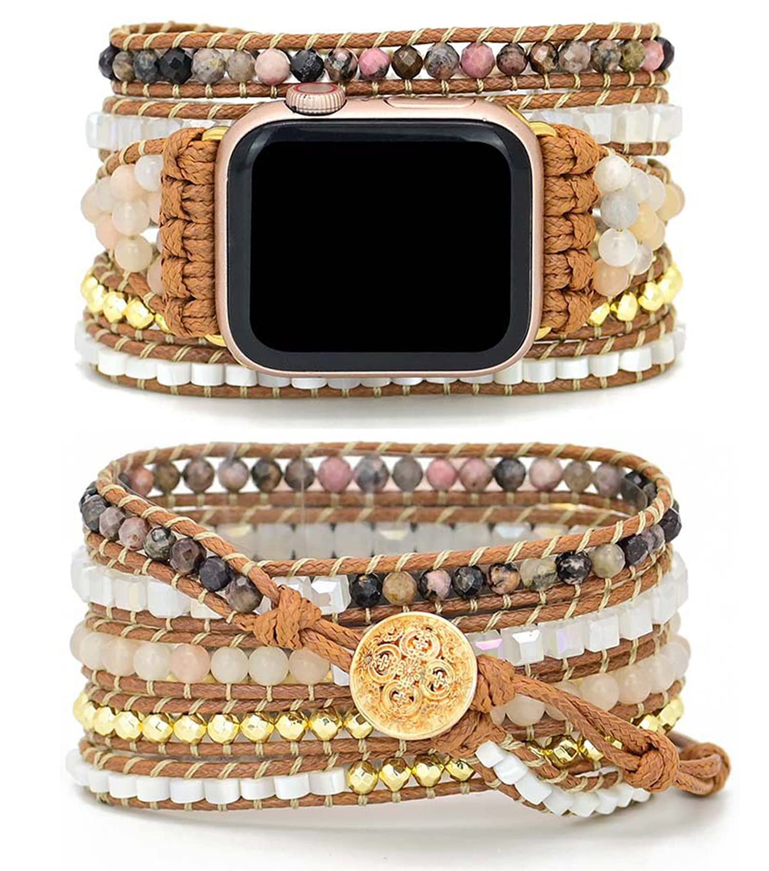 Beaded Boho Watch Band Compatible with Apple Watch Band 38mm 40mm 41mm ...