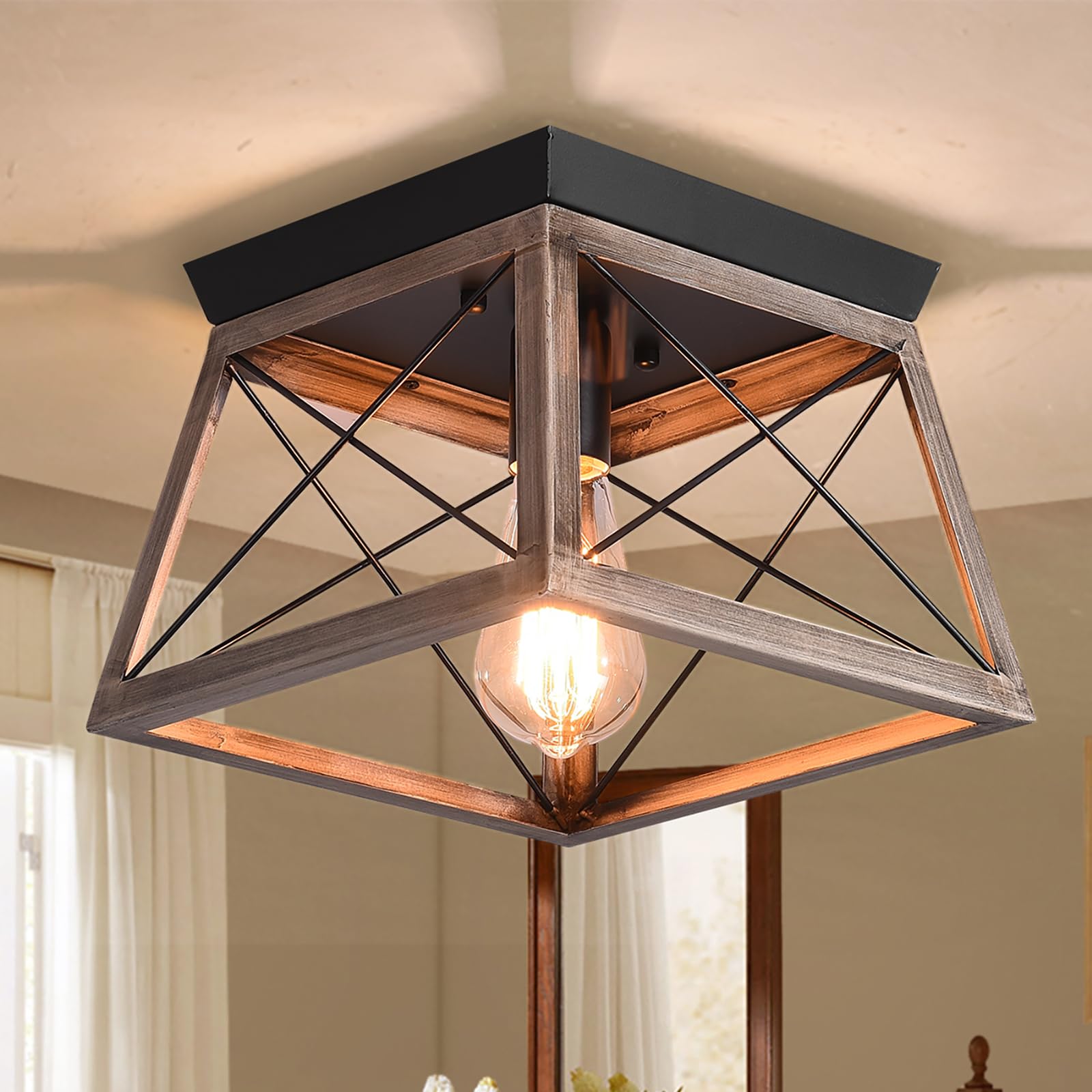 GEADI Square Ceiling Lights, Farmhouse Flush Mount Ceiling Lighting ...