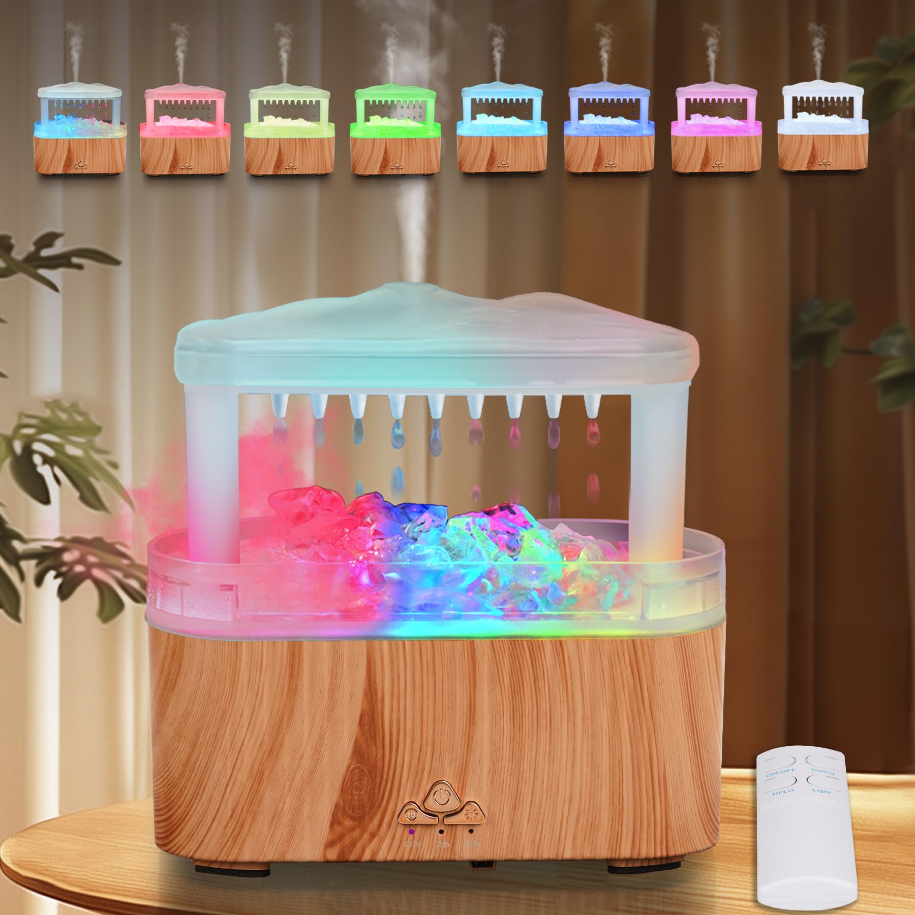 Amazon.com: BOHOFAM Essential Oil Diffuser with Crystal Stone,Rain ...