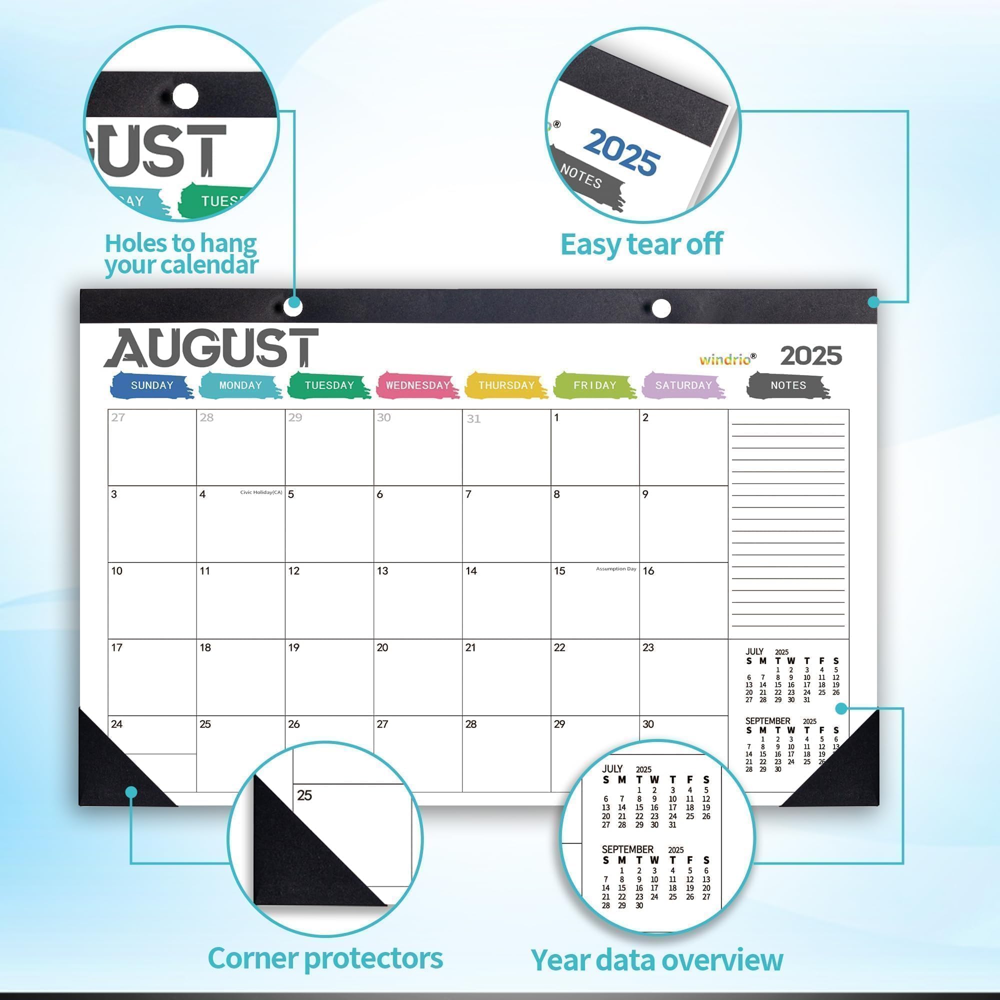 Business Suit Desk Calendar 2025-2026 - 18 Month Large 22x17 Desktop ...