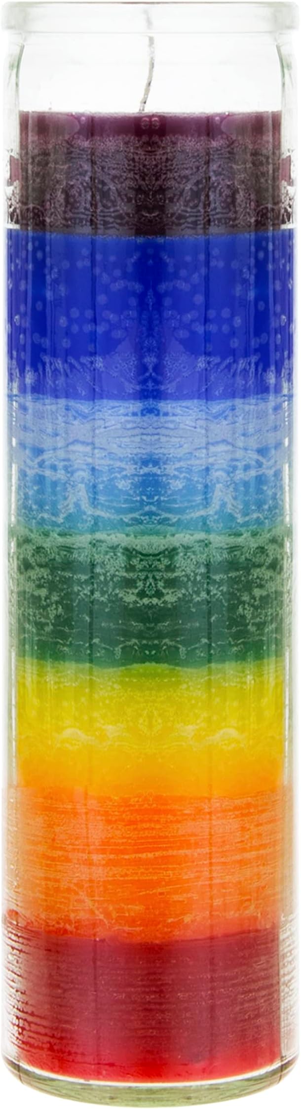 Amazon.com: Mega Candles 3 pcs Unscented Multi Color Chakra Glass ...