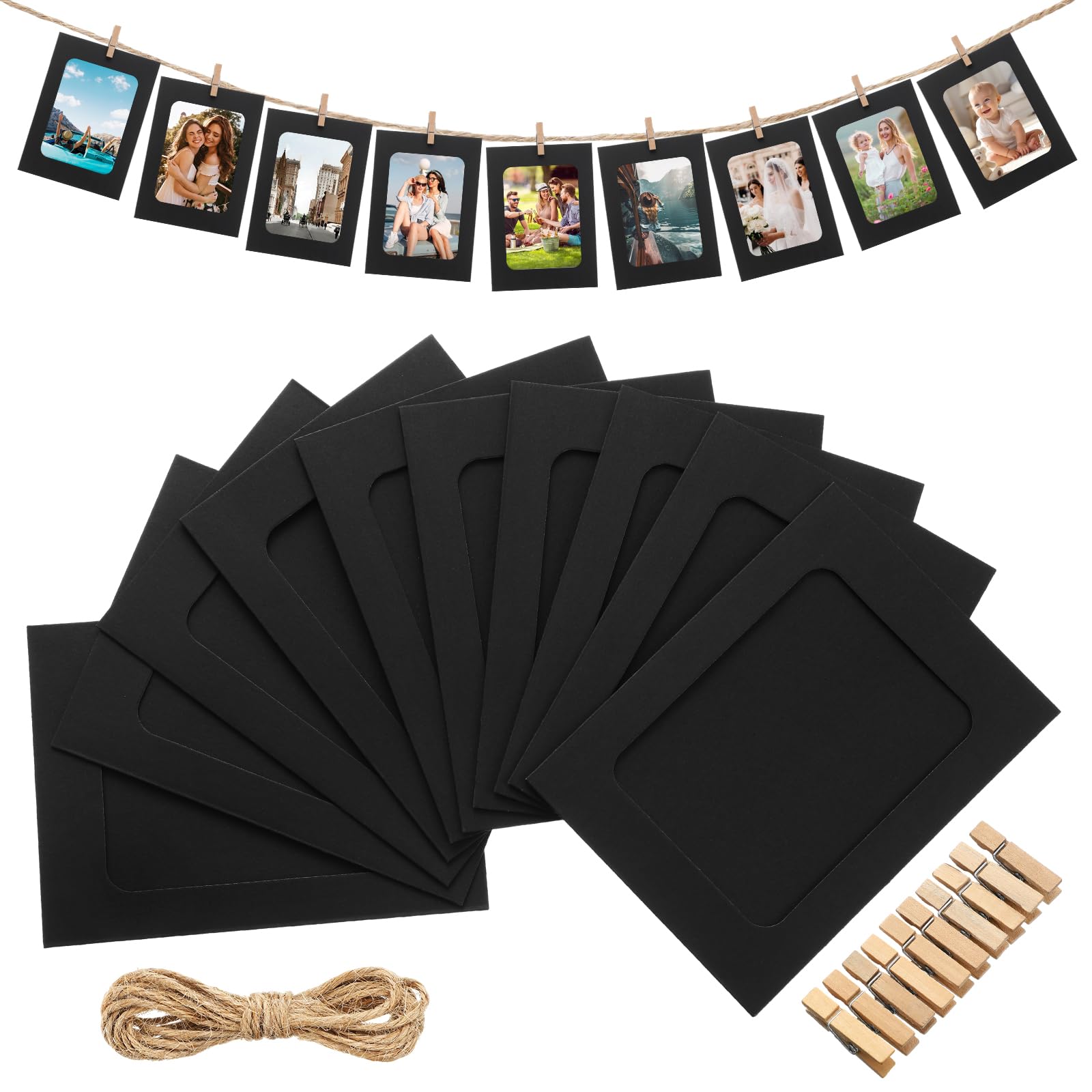 Amazon.com: Janlaugh 100 Pcs Paper Picture Frames 4x6 Paper Photo Frame ...