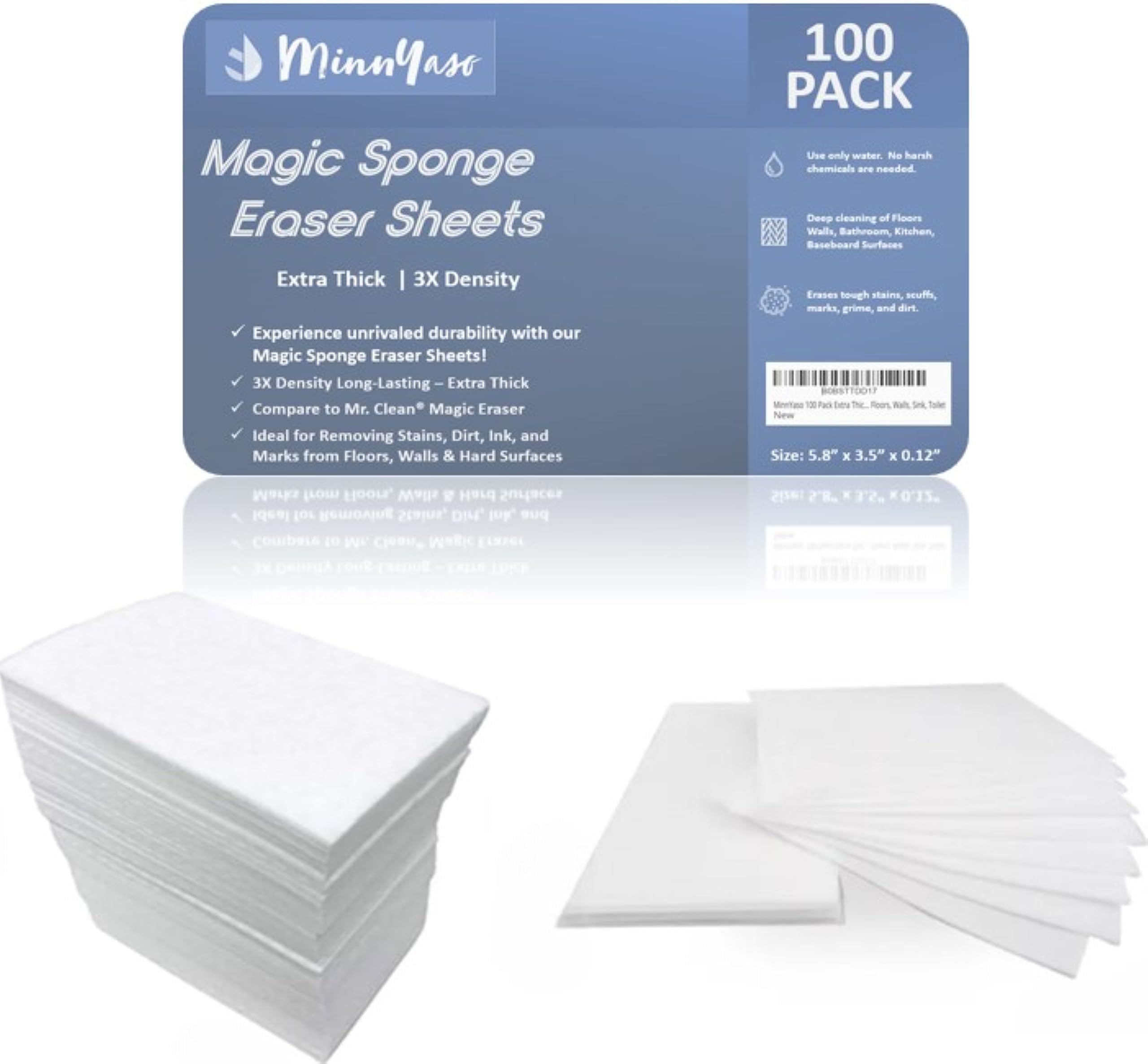 Amazon.com: Magic Sponges Eraser Mop Pads,Melamine Sponge Cleaning Pad ...