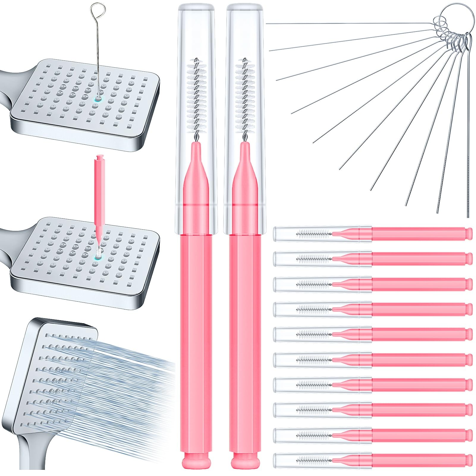 Amazon.com: Lumkew Shower Head Cleaner Tools, Multiple Shower Head ...