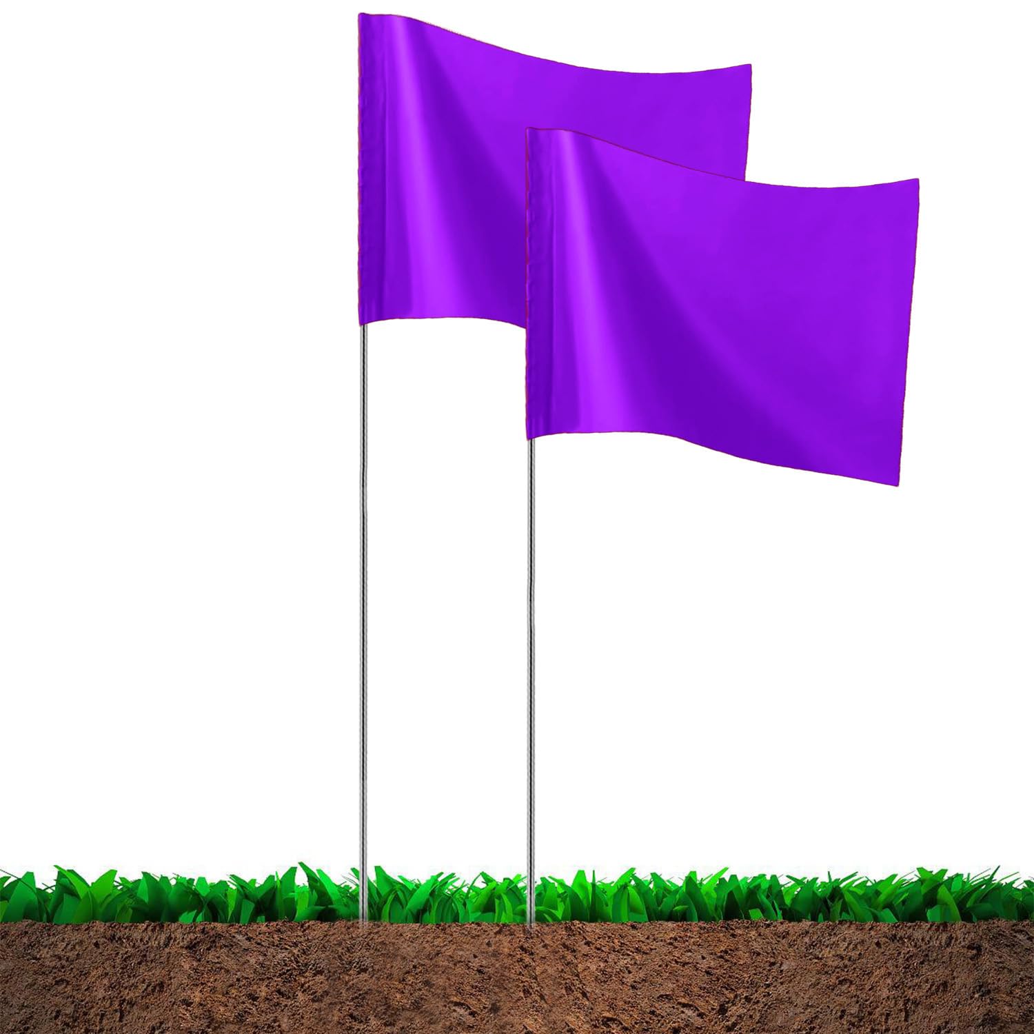 Amazon.com: JIZHGRAD Purple Marking Flags,15x4x5 Inch Marker Flags, 20 ...