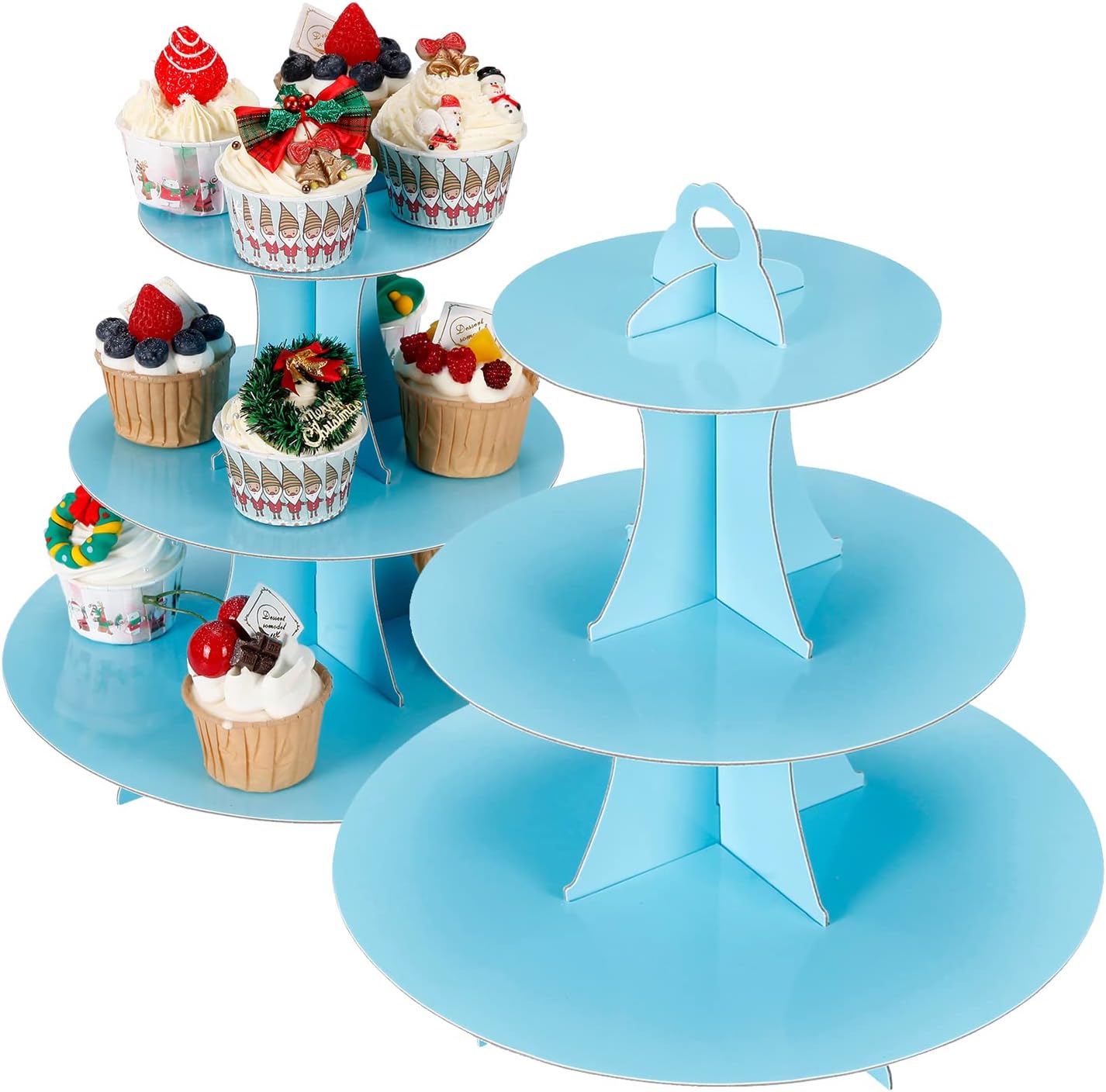 Amazon.com: YLDW 3-Tier Cupcake Stand, Round Rainbow Cake Stand holder ...