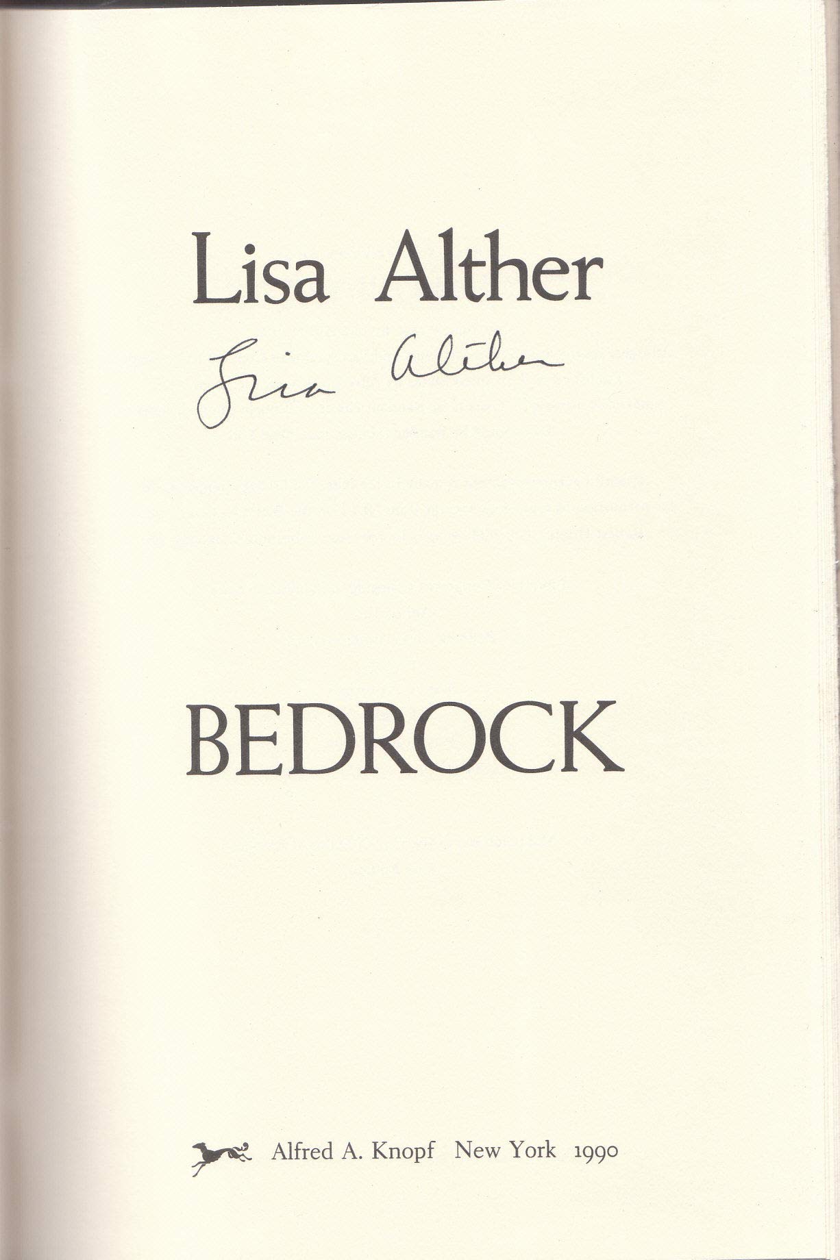 Bedrock: Alther, Lisa: 9780394577555: Amazon.com: Books