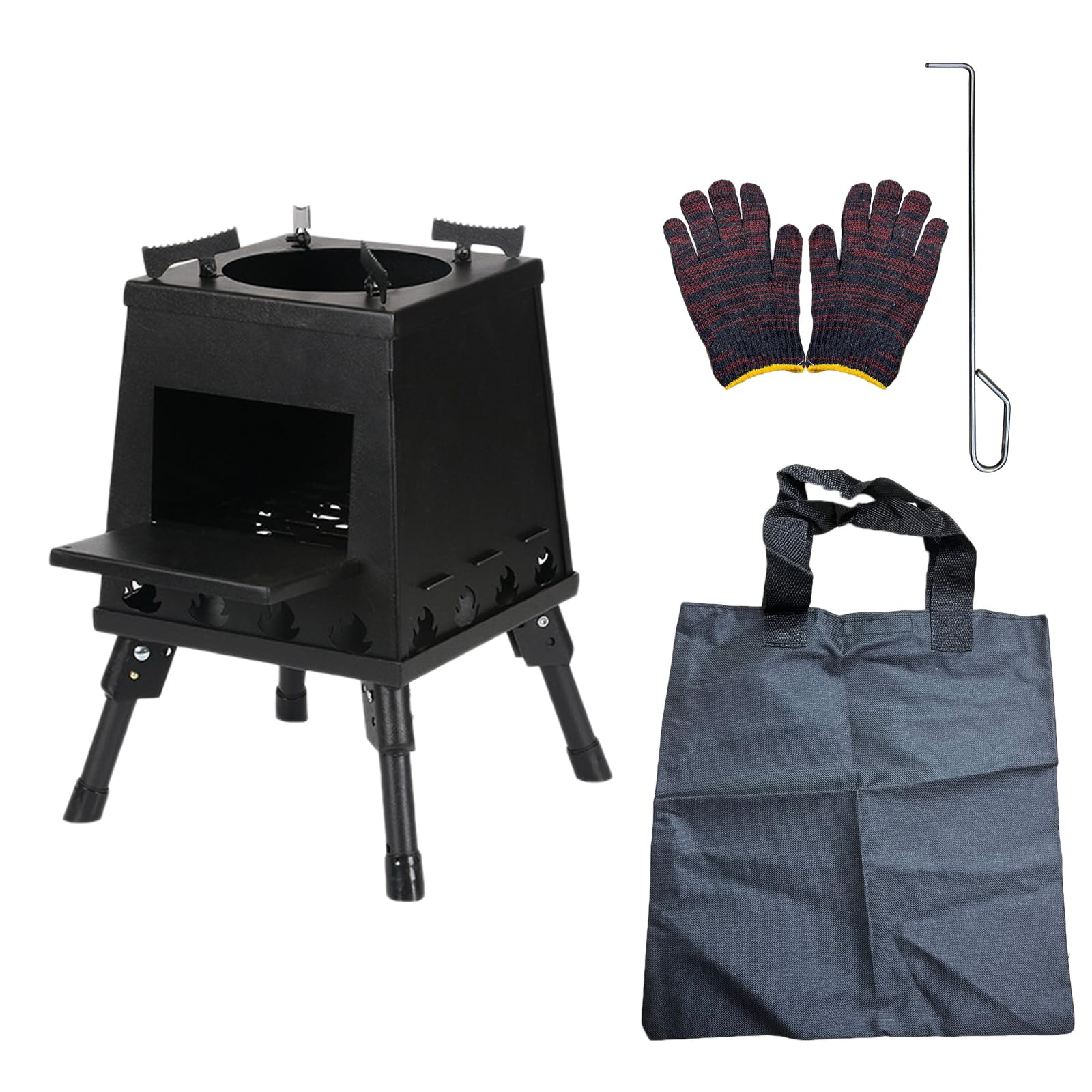 Camping Wood Stove，Portable Wood Burning Camp Stove，Tent Stove with ...