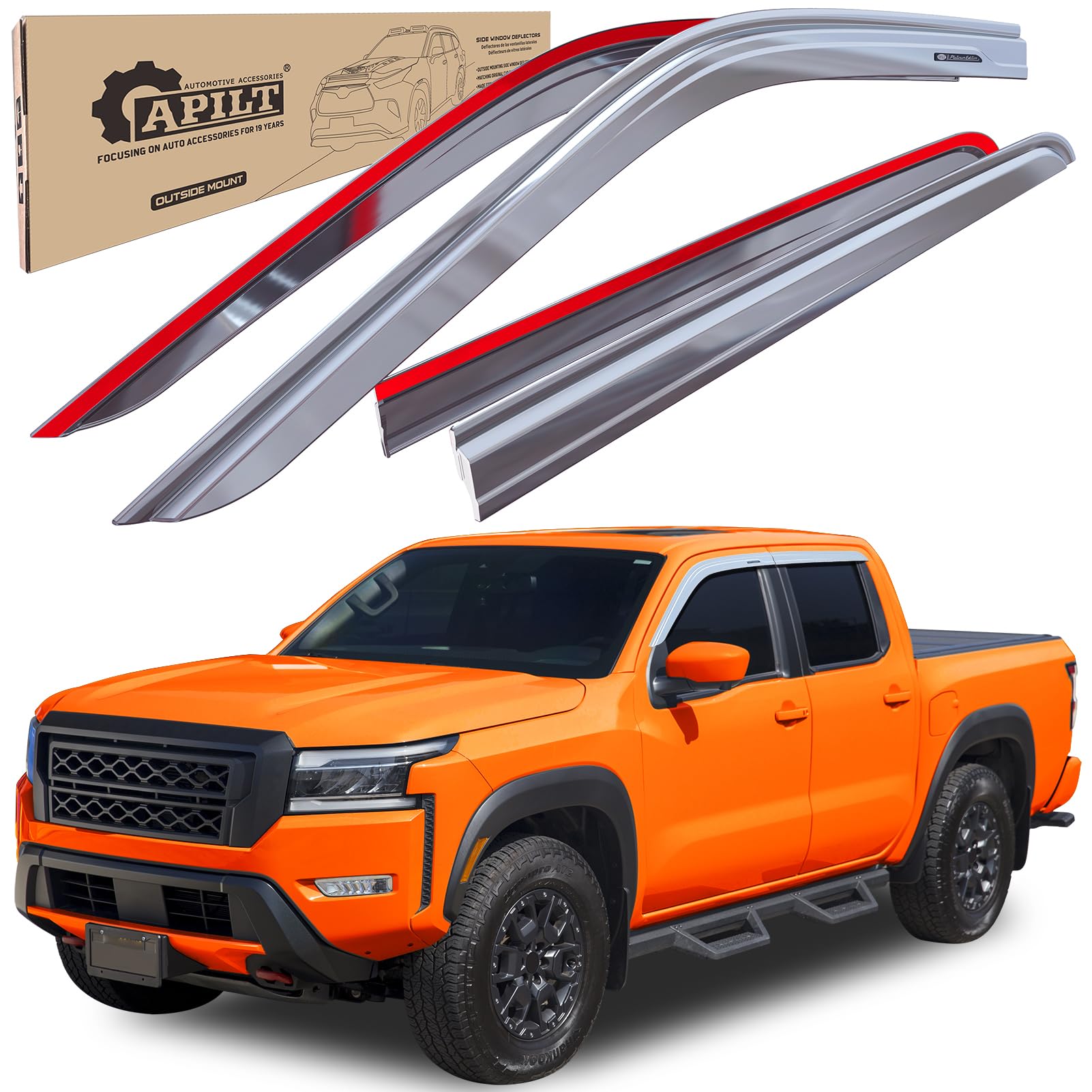 Snapklik.com : APILT Matte Chrome Rain Guards Window Visors For 2022 ...