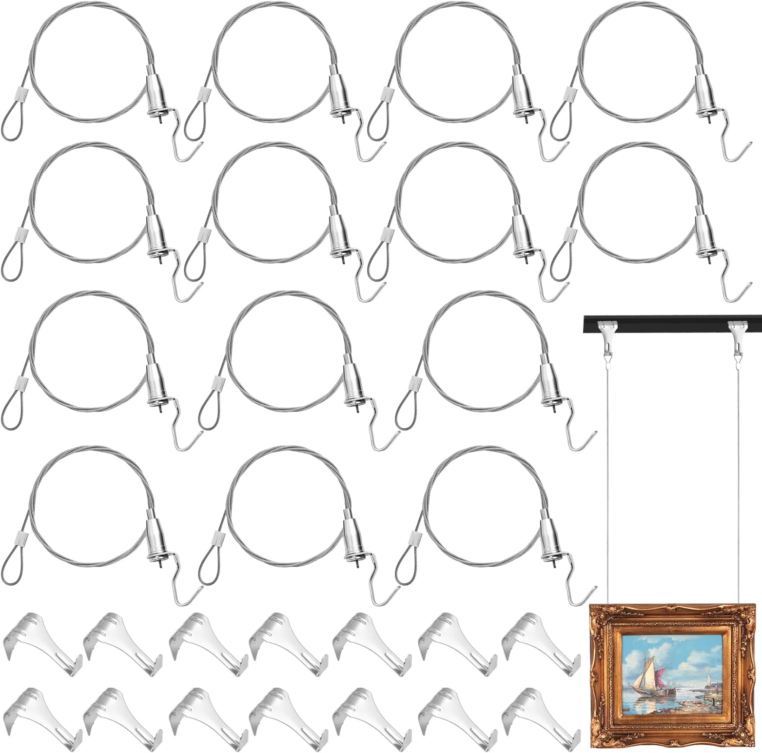 alblinsy 8 PCS Picture Rail Hanging System, Professional Picture ...