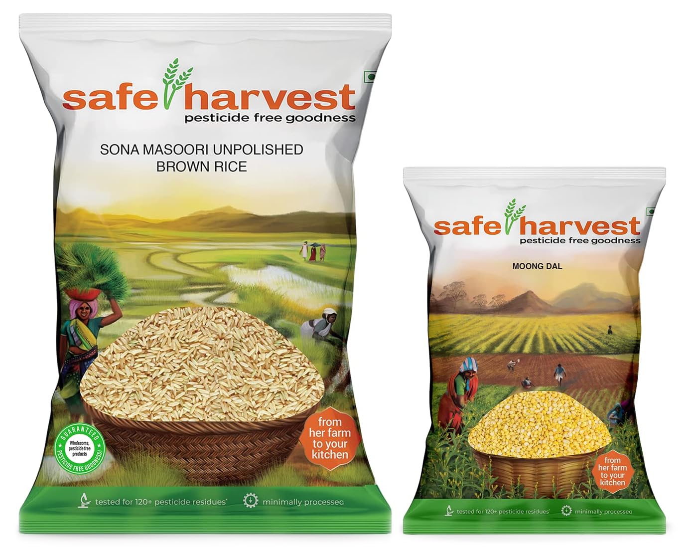 Safe Harvest Sona Masuri Unpolished Brown Rice 5kg & Safe Harvest ...