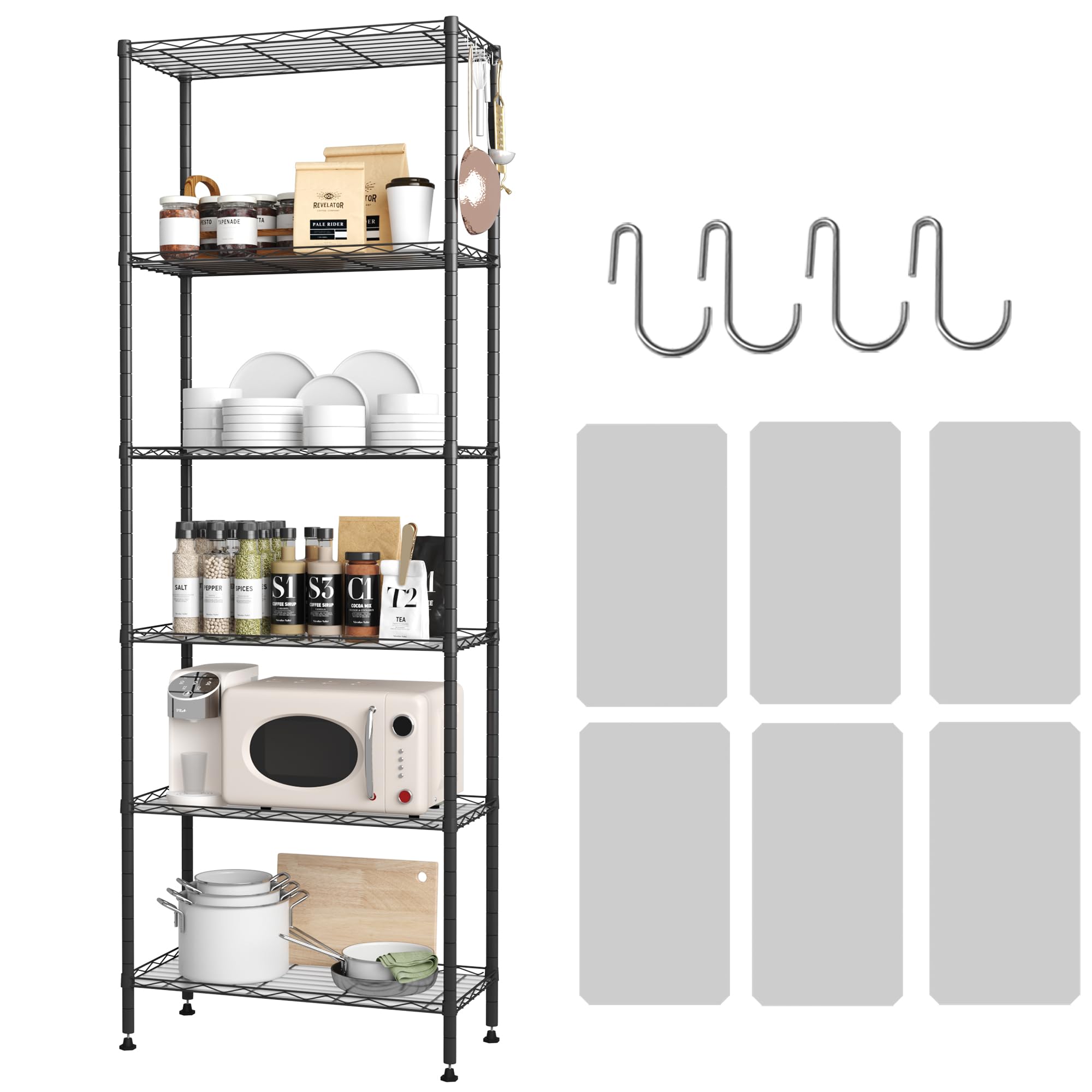 Amazon.com: HOMEFORT 6-Shelving Unit, Adjustable Wire Shelving, Metal ...