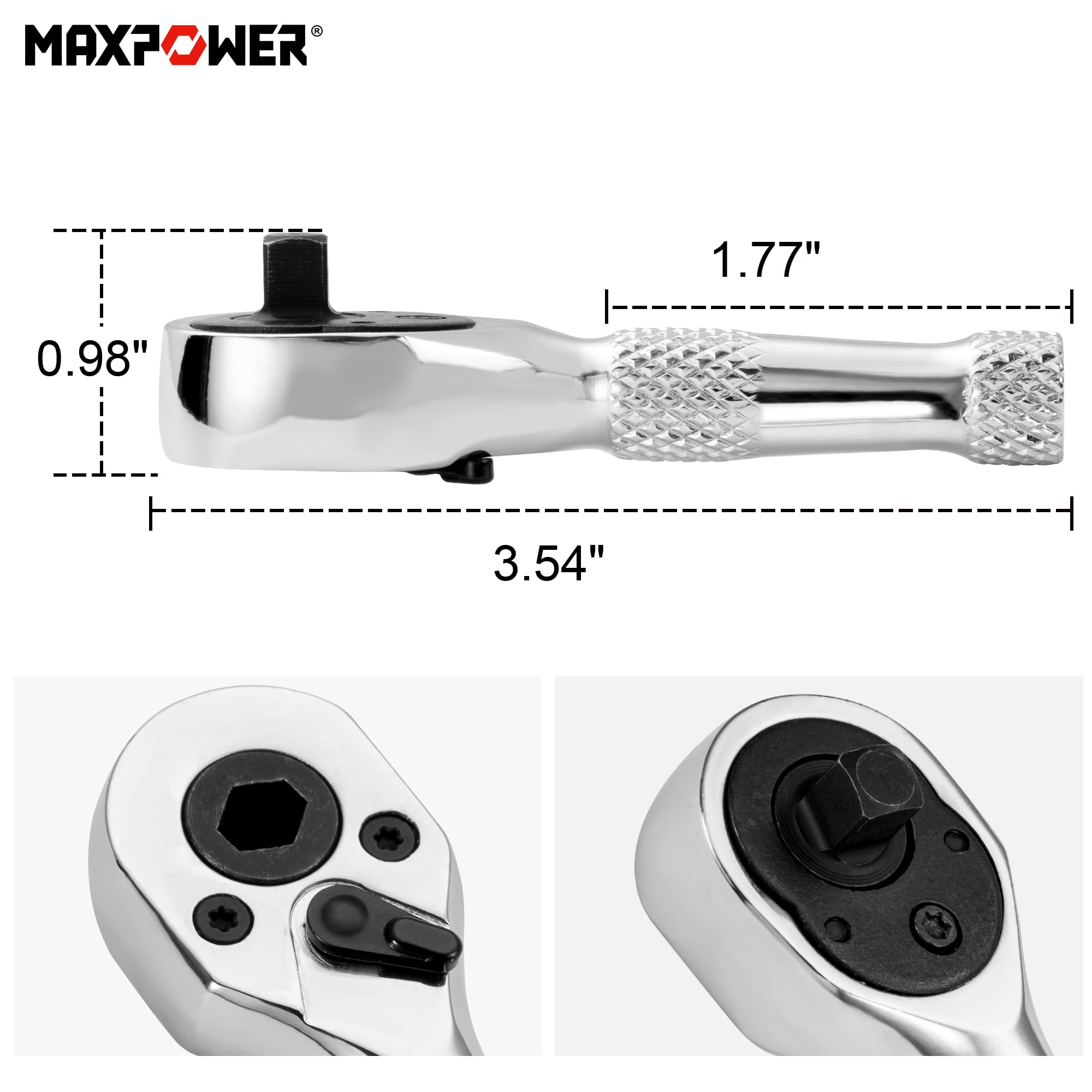 Snapklik.com : Stubby Ratchet, 1/4-Inch Drive Ratchet Wrench, Socket ...