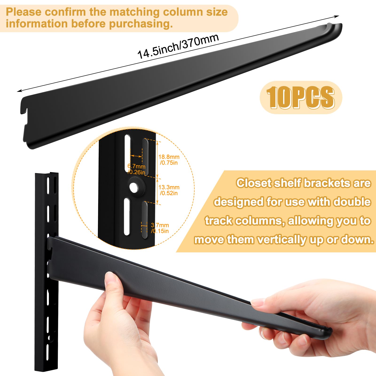 Snapklik.com : Yalikop 10 Pack Adjustable Shelf Brackets For Double ...