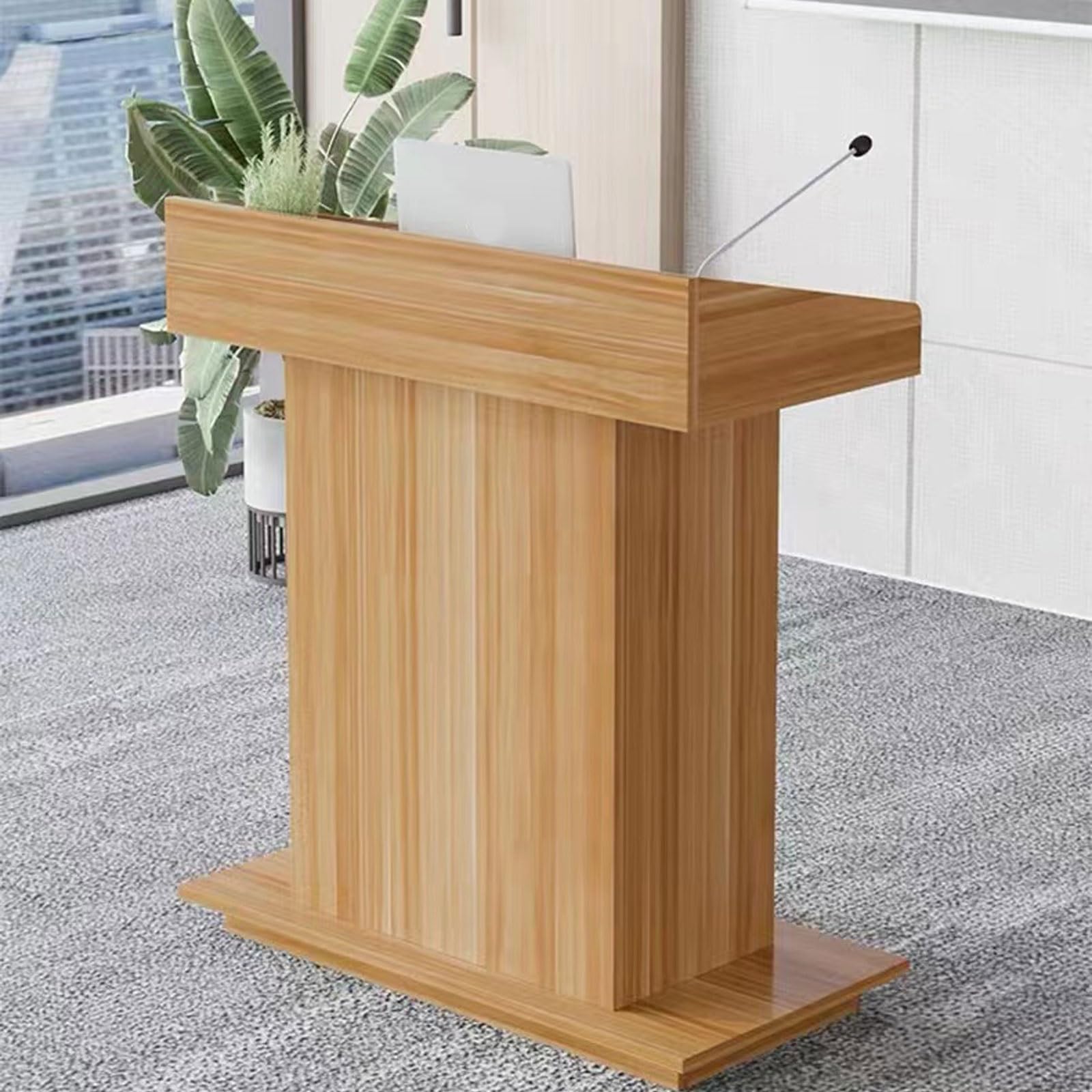 Amazon.com: Wood Stand- Standing Desk for Speakers with Storage Shelf ...